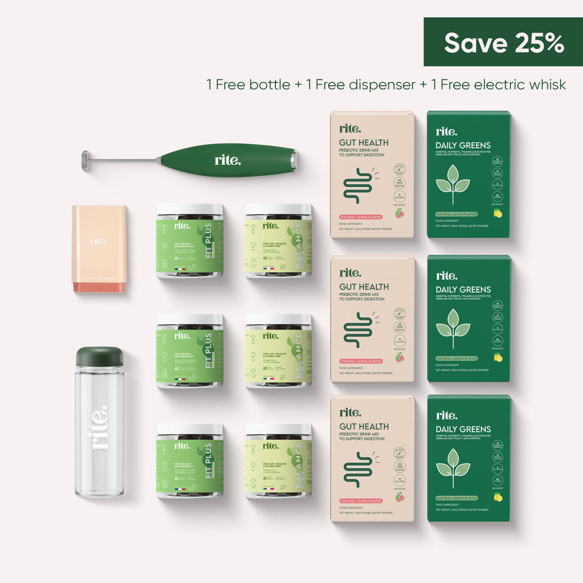 Rite Greens & Gut Ultimate Pack | 90-day Wellness Bundle – RITE.®
