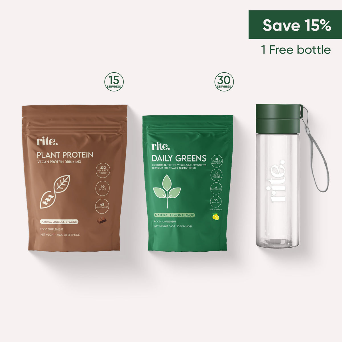 Protein & Daily Greens Pack | rite. – RITE.®