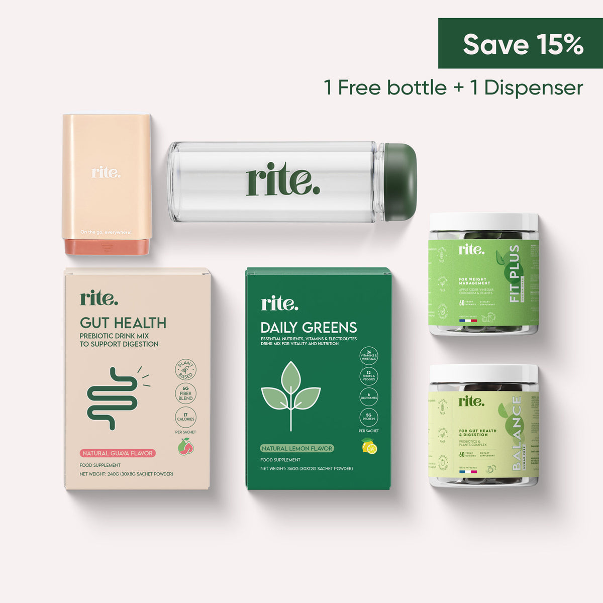 DAILY GREENS & GUT HEALTH Essential Pack | Rite – RITE.®