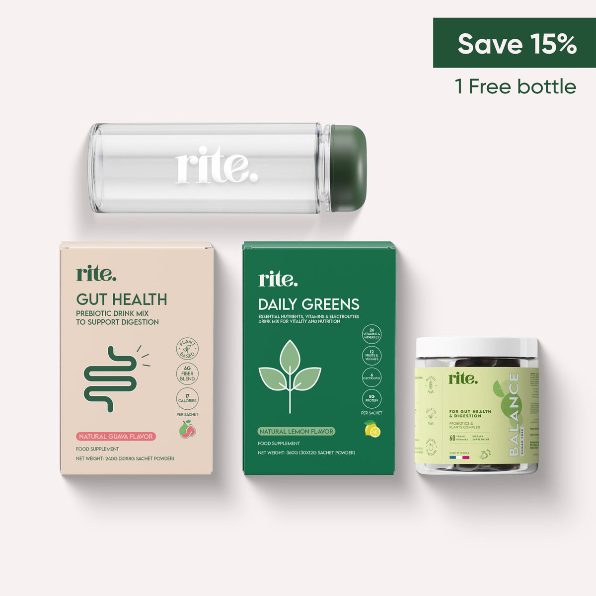 Greens & Gut Ritual Pack: Daily Wellness & Happy Gut | Rite – RITE.®