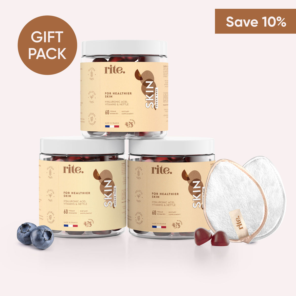 Best Vegan Skin Vitamins | 3-Month Supply Gummies - RITE.®